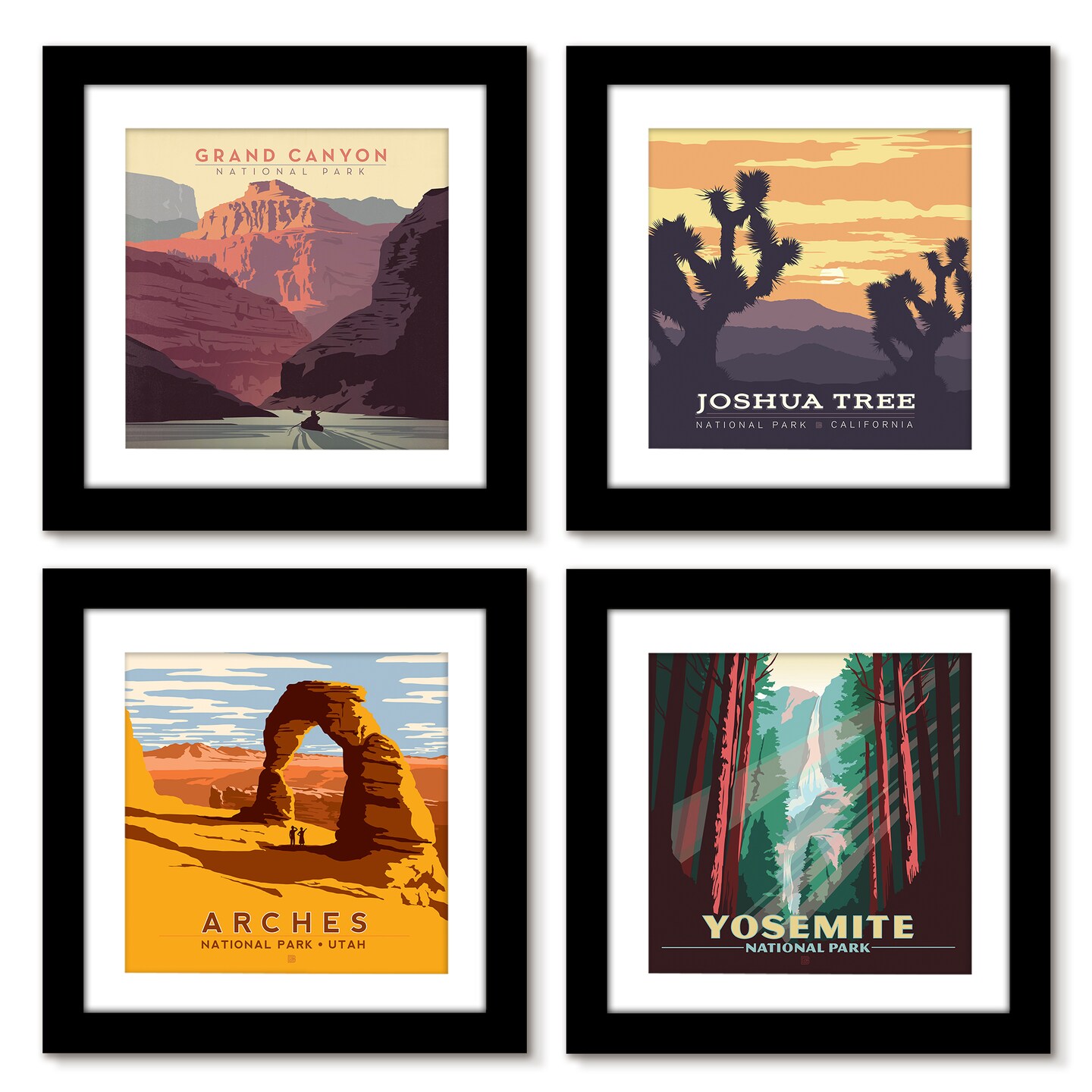 Western National Parks - 4 Piece Gallery Framed Print Art Set | Michaels