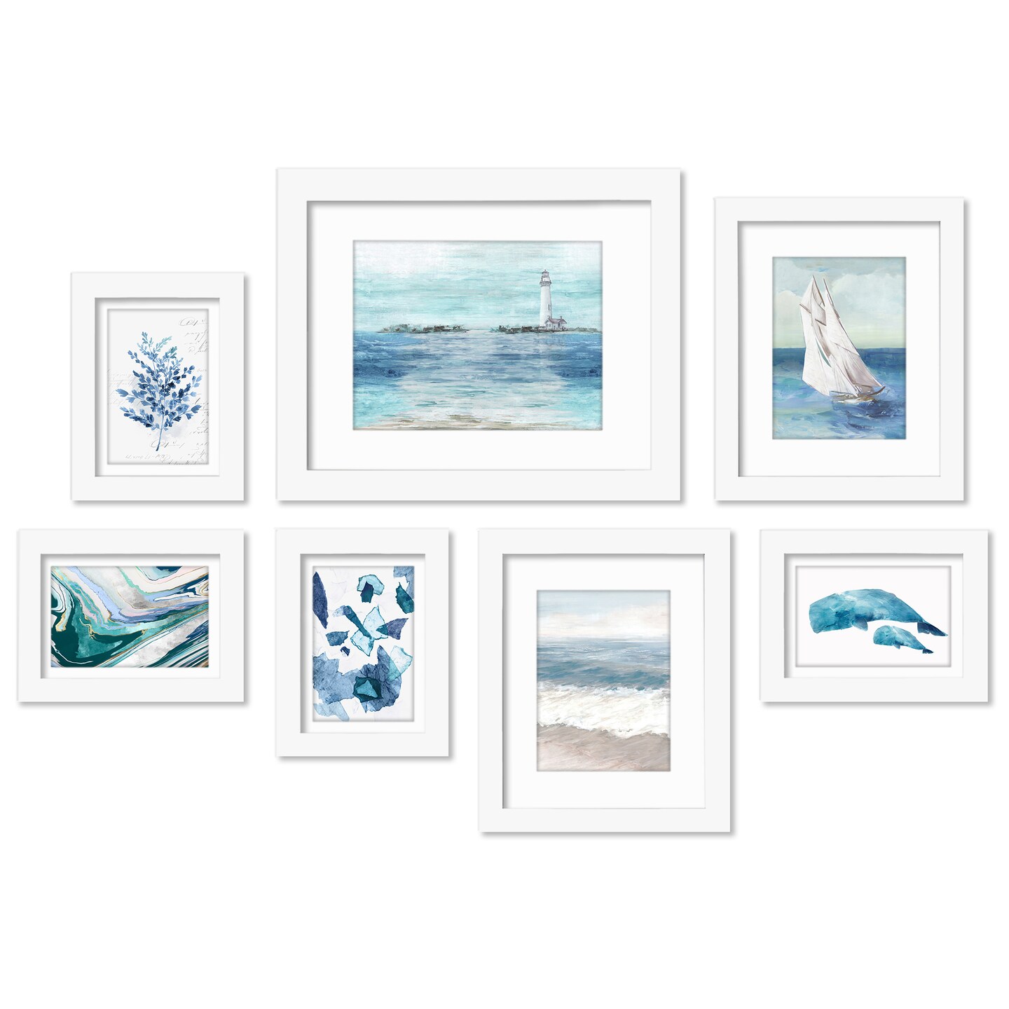 Coastal Breezeby PI Creative - 7 Piece Framed Gallery Wall Art Set ...