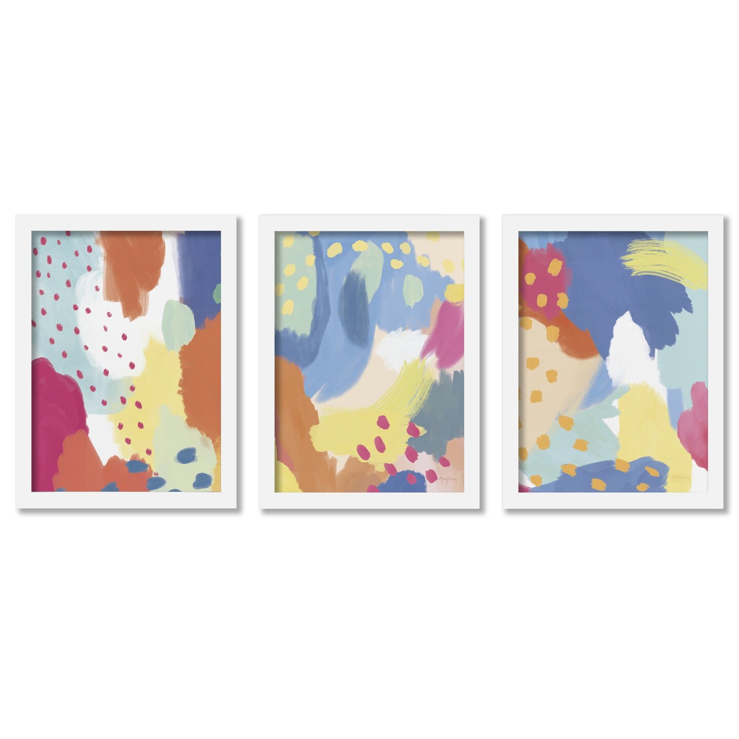 Primary Color Play by Mary Urban - 3 Piece Gallery Framed Print Art Set ...