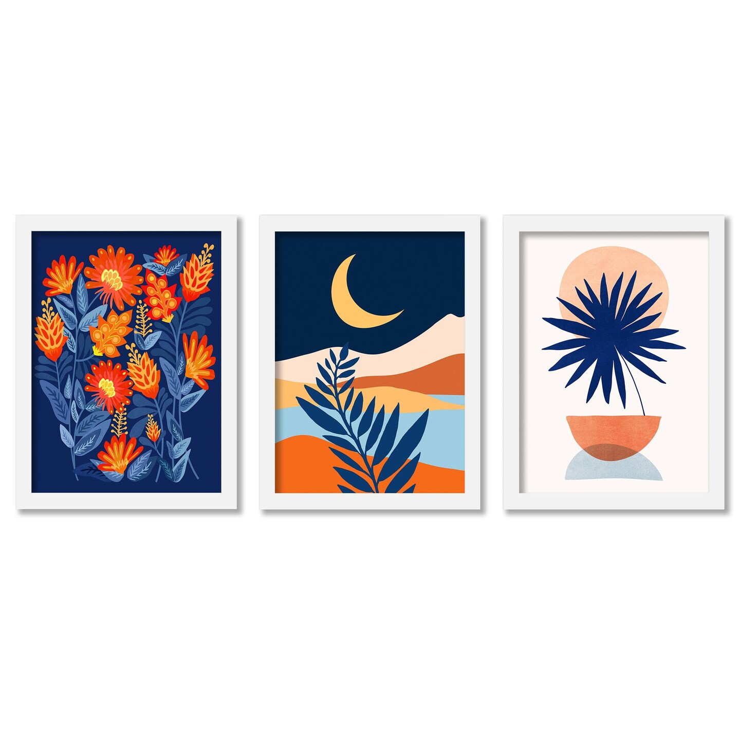 Midnight Islands by Modern Tropical - 3 Piece Gallery Framed Print Art ...