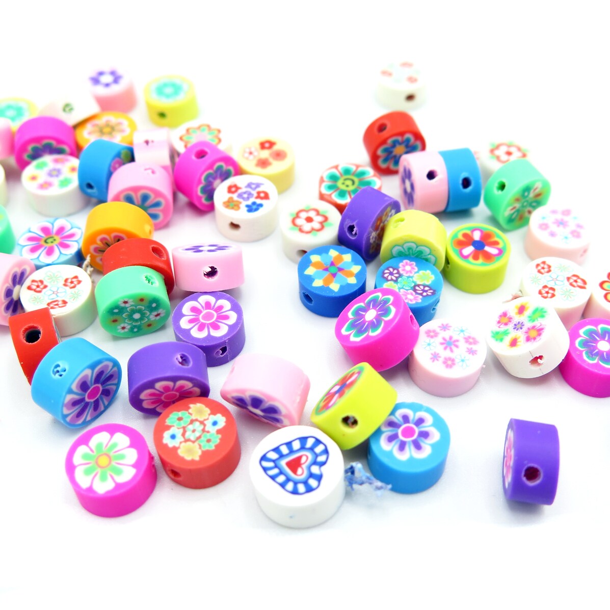 Circle Retro Flower Polymer Beads (K125) (16x) | Michaels
