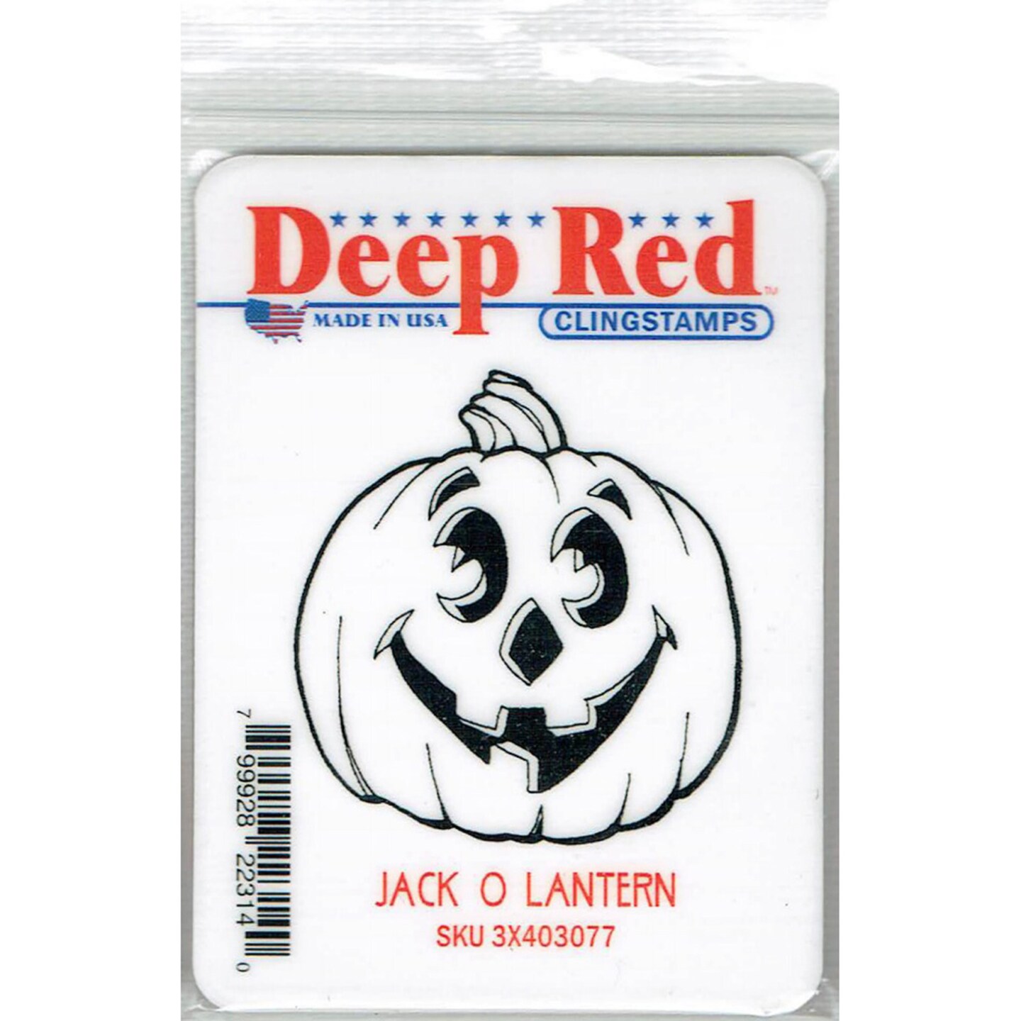 Deep Red Stamps Jack O Lantern Rubber Cling Stamp 2 x 2 inches | Cling ...