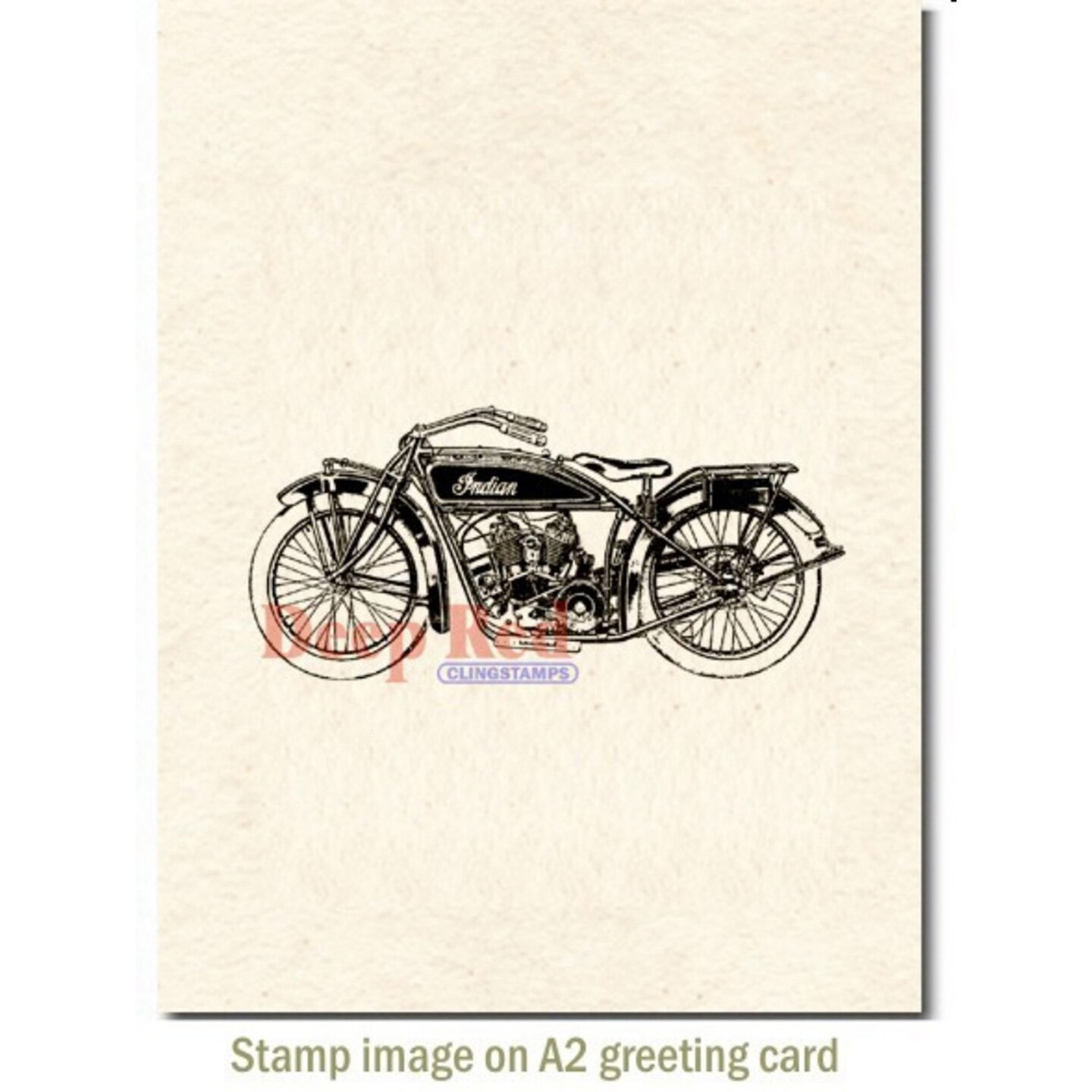 Deep Red Stamps Indian Motorcycle Rubber Cling Stamp 3.25 x 1.5 inches ...