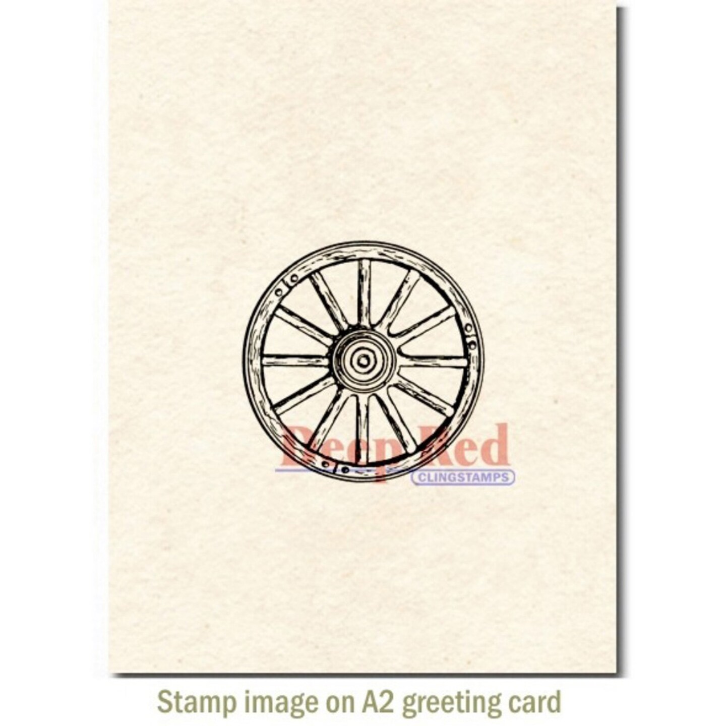 Deep Red Stamps Wagon Wheel Rubber Cling Stamp 2 x 2 inches | Cling ...