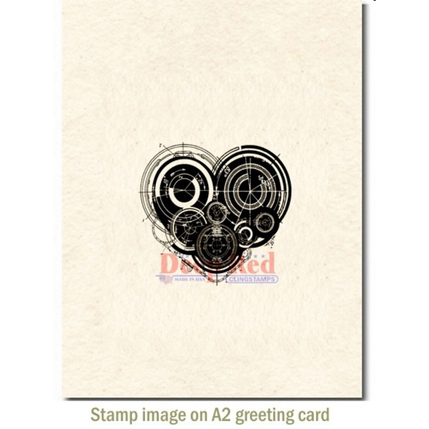 Deep Red Stamps Mechanical Heart Rubber Cling Stamp 2.1 x 2 inches ...