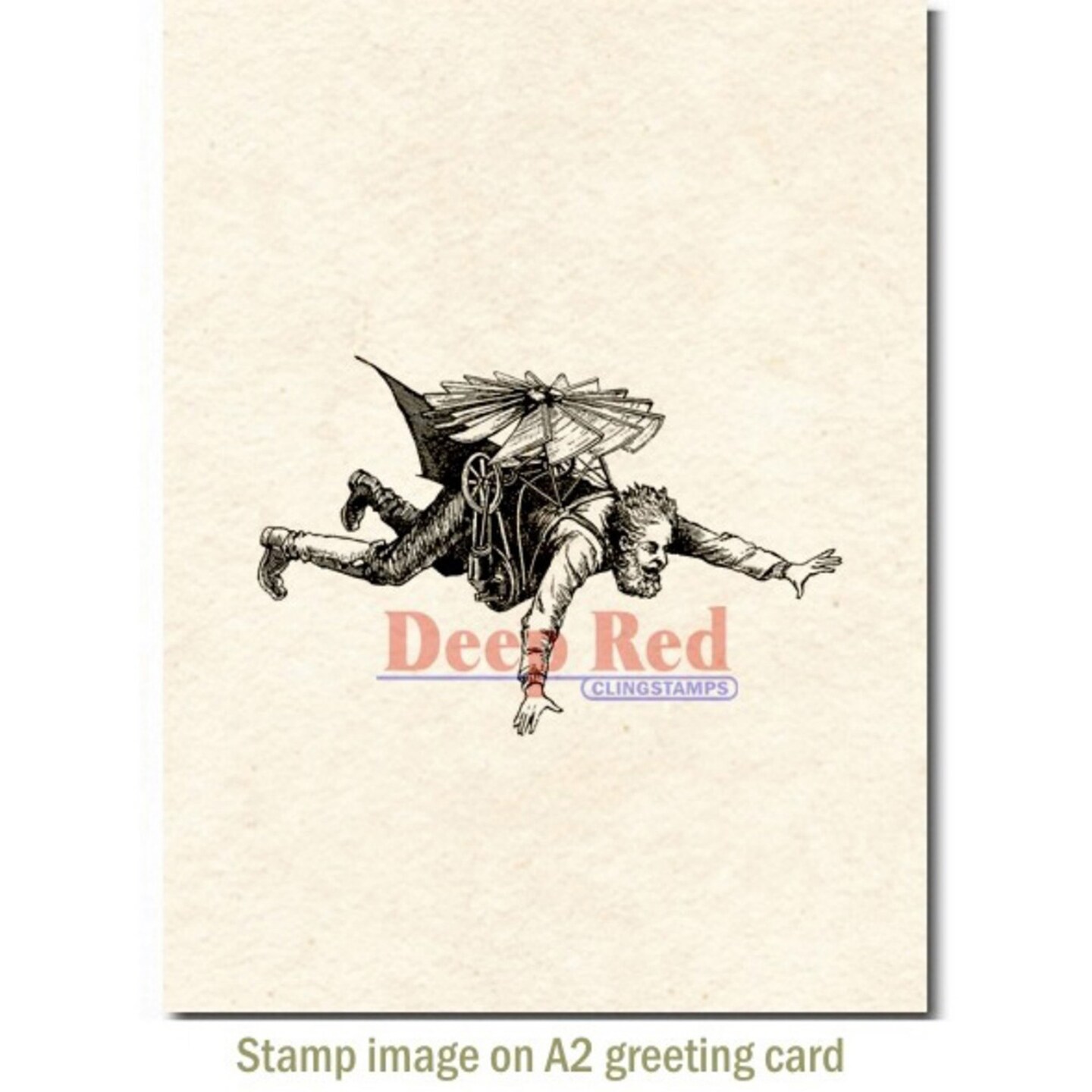 Deep Red Stamps Flying Man Rubber Cling Stamp 3.25 x 2.5 inches | Michaels