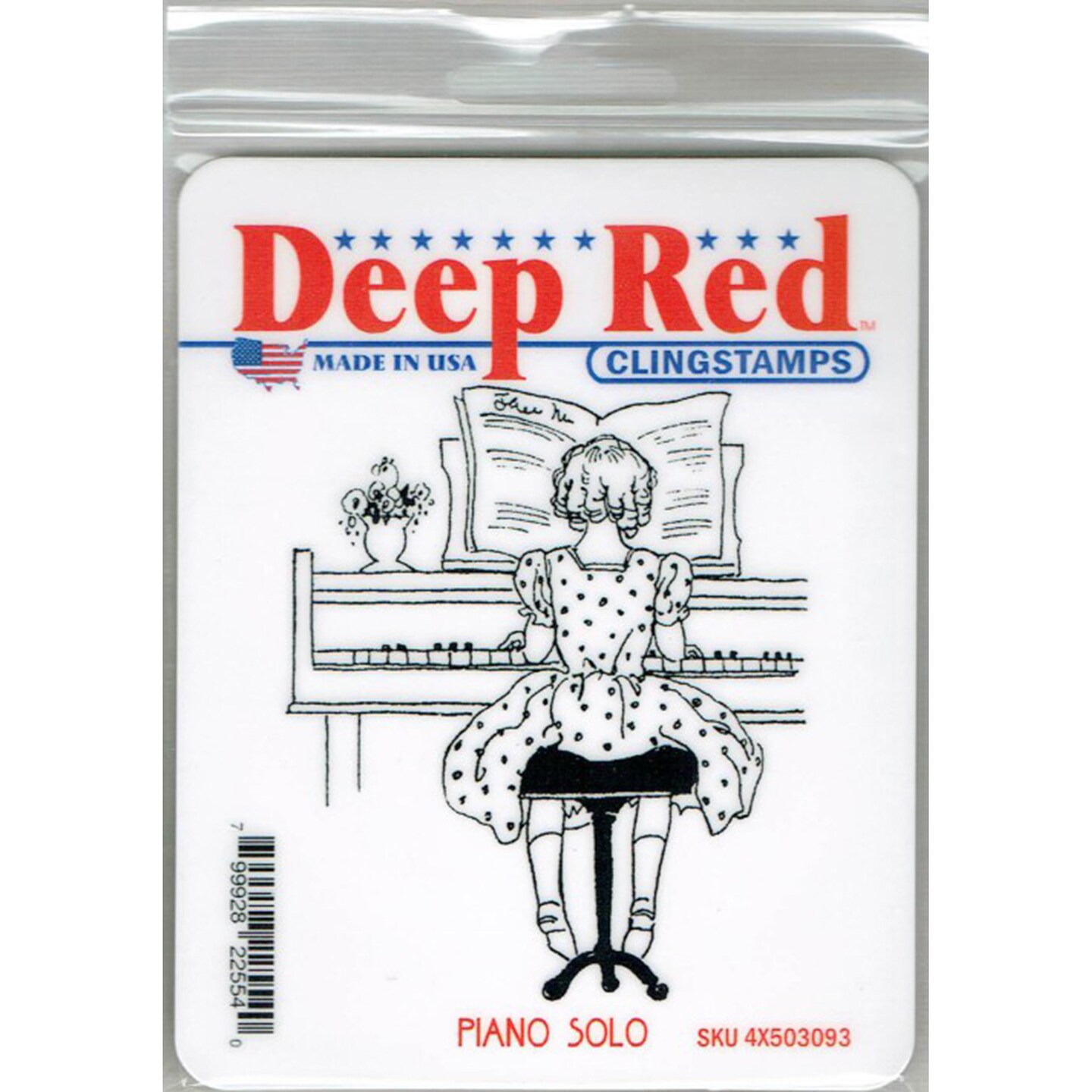 Deep Red Stamps Piano Solo Rubber Cling Stamp 3.1 x 3.1 inches | Cling ...