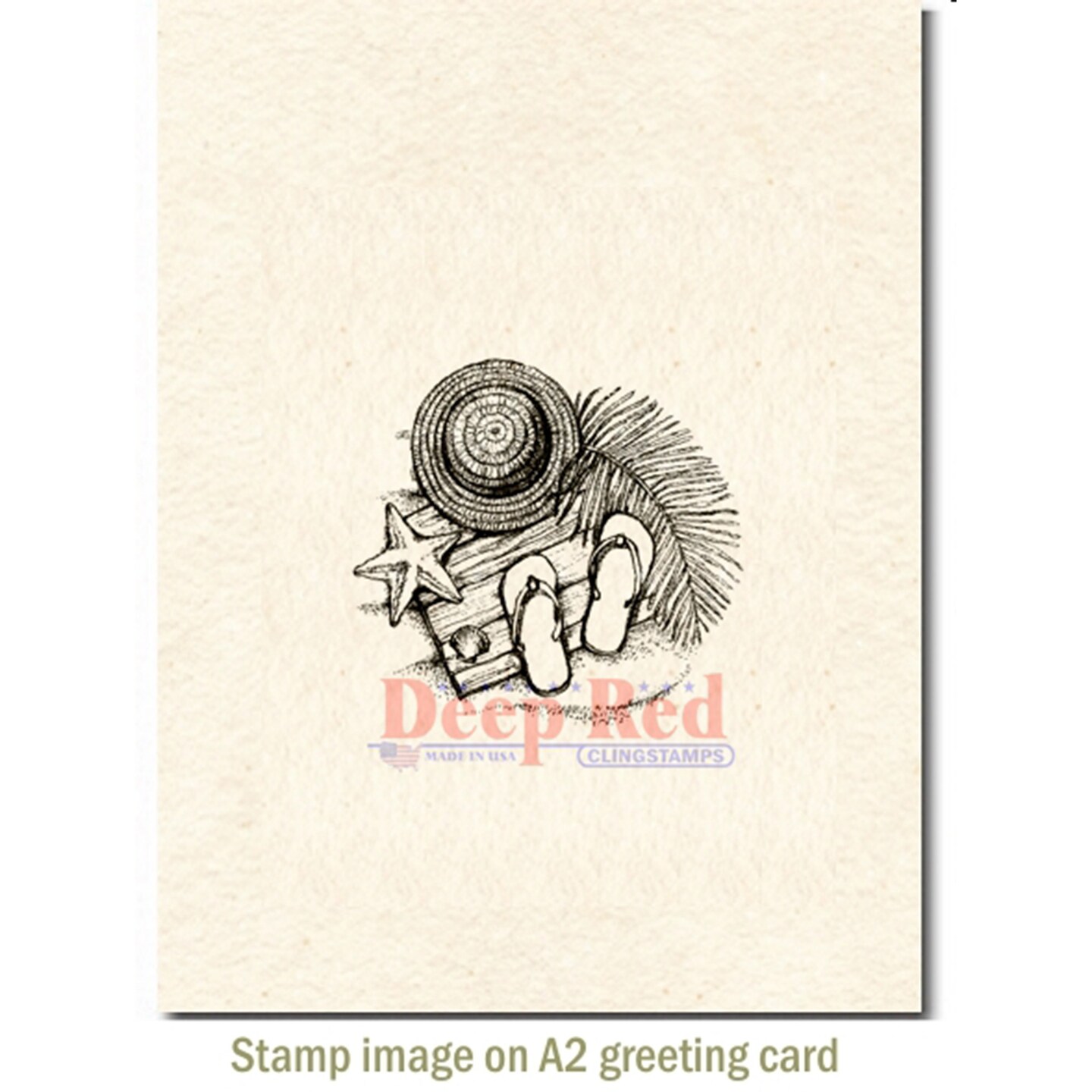 Deep Red Stamps Beach Day Rubber Cling Stamp 2.1 x 2 inches | Cling ...