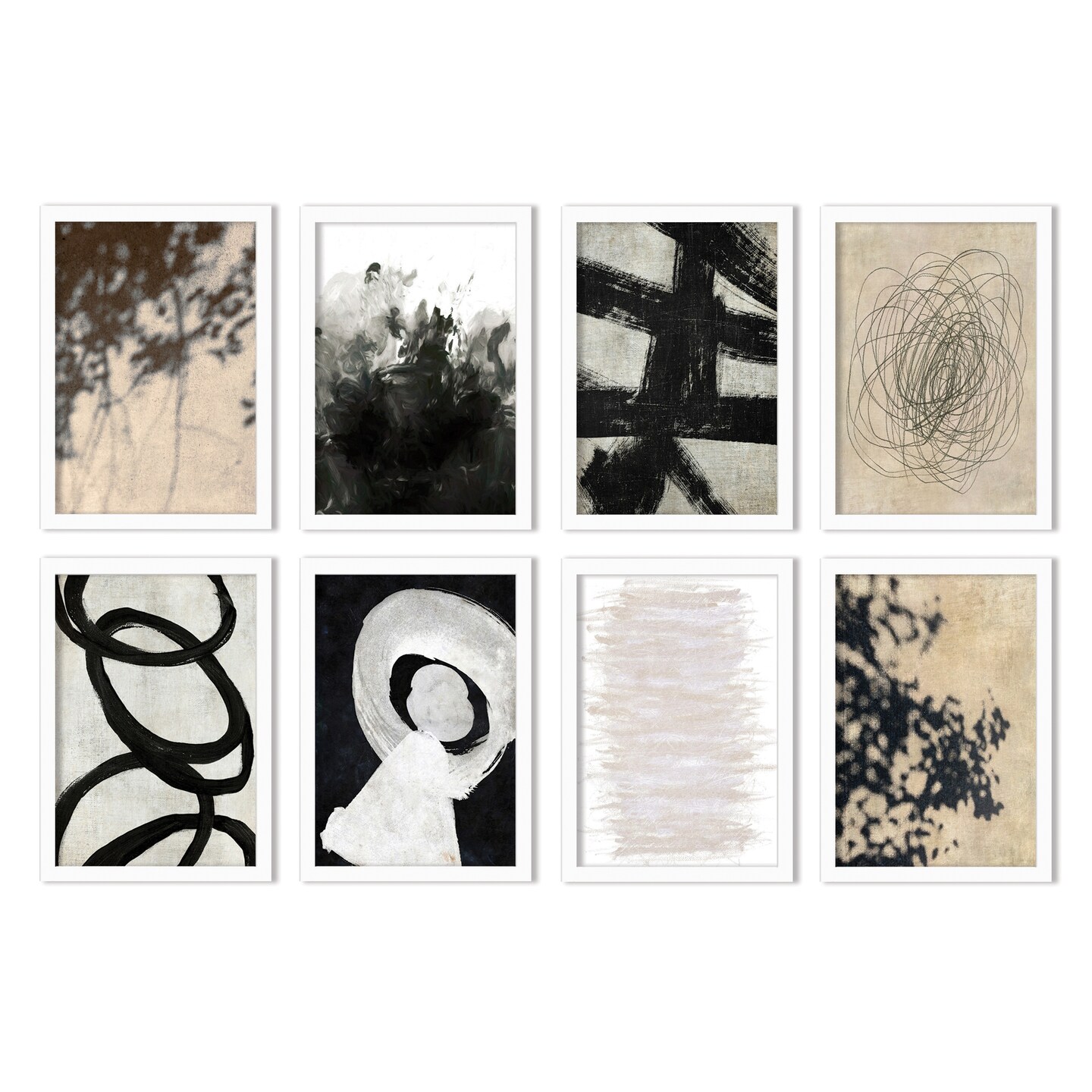 Black Ink Maze by Chaos & Wonder Design - 8 Piece Framed Art Set | Michaels