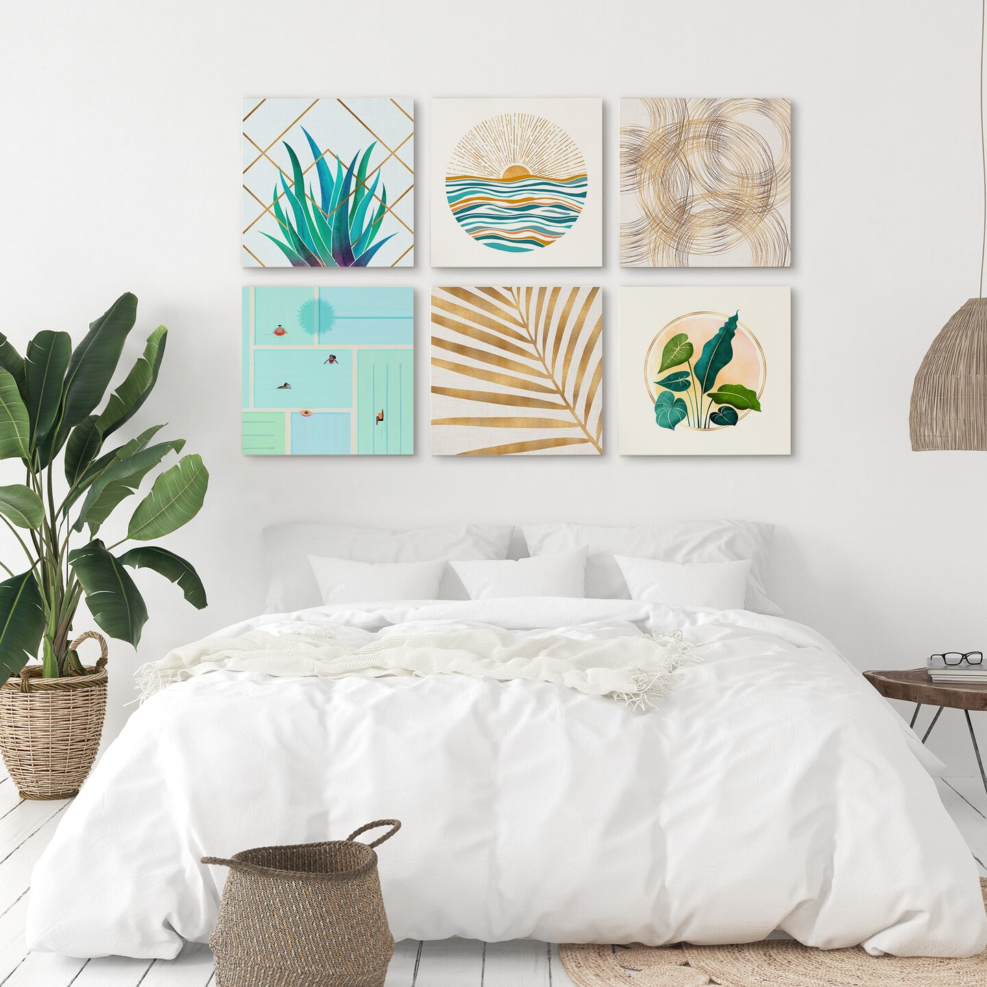 Summer Afternoon By Modern Tropical - 6 Piece Canvas Set | Michaels