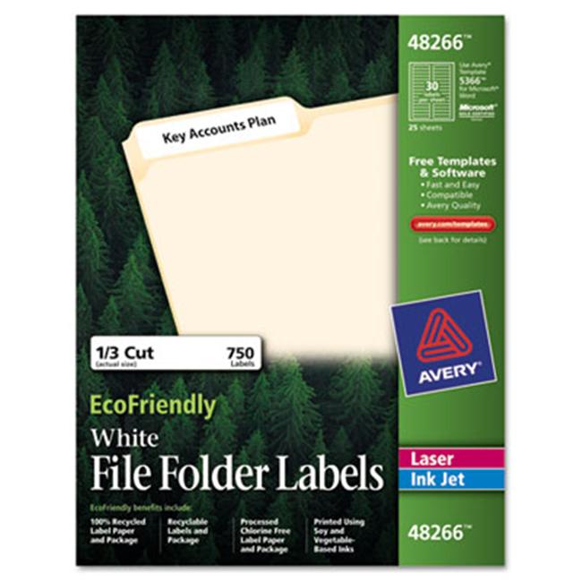Avery 48266 EcoFriendly Labels- 2/3 x 3 7/16- White- 750/Pack | Labels ...