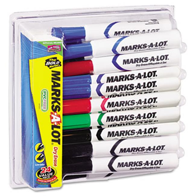 Marks A Lot 29870 Desk Style Dry Erase Markers Chisel Tip Assorted 24