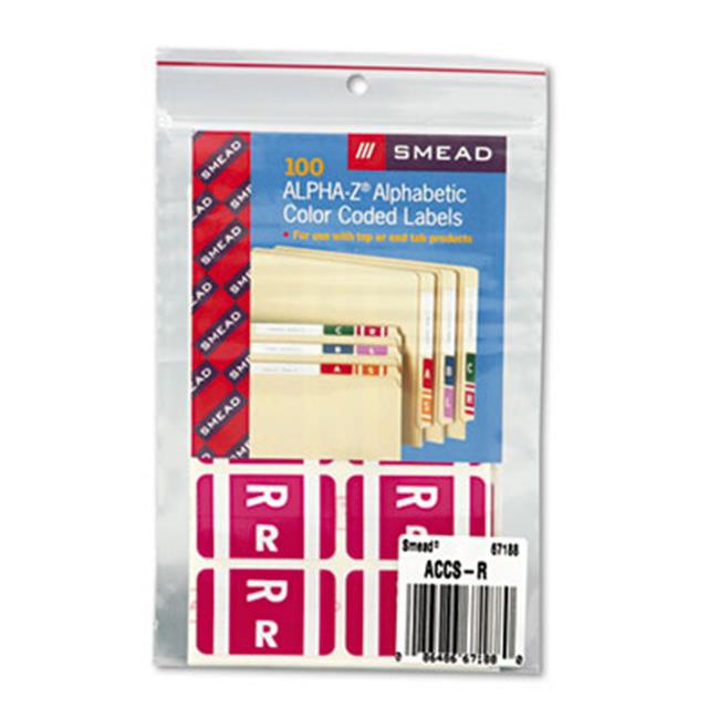 Smead 67188 Alpha-Z Color-Coded Second Letter Labels- Letter R- Purple ...