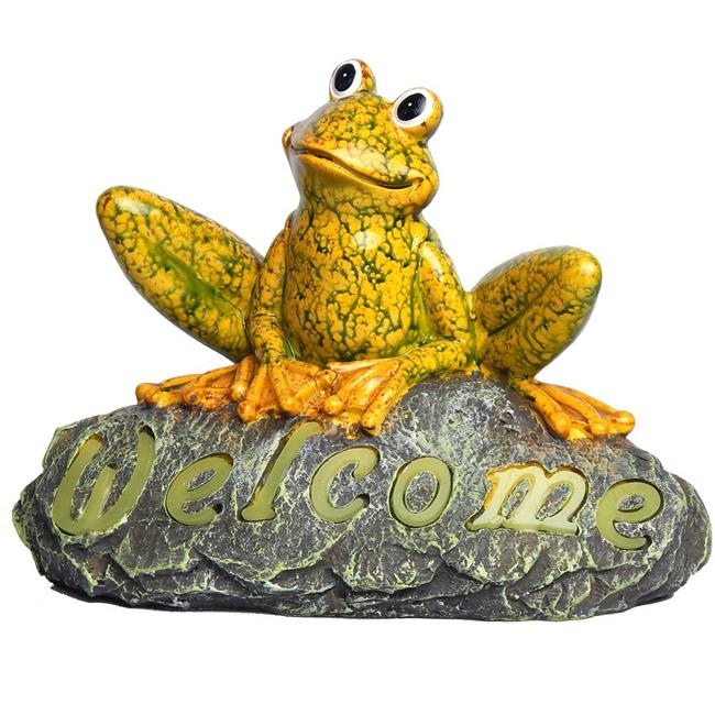 Land & Sea LS918WS12 Hoppy the Frog Welcome Stone, Green | Planters ...