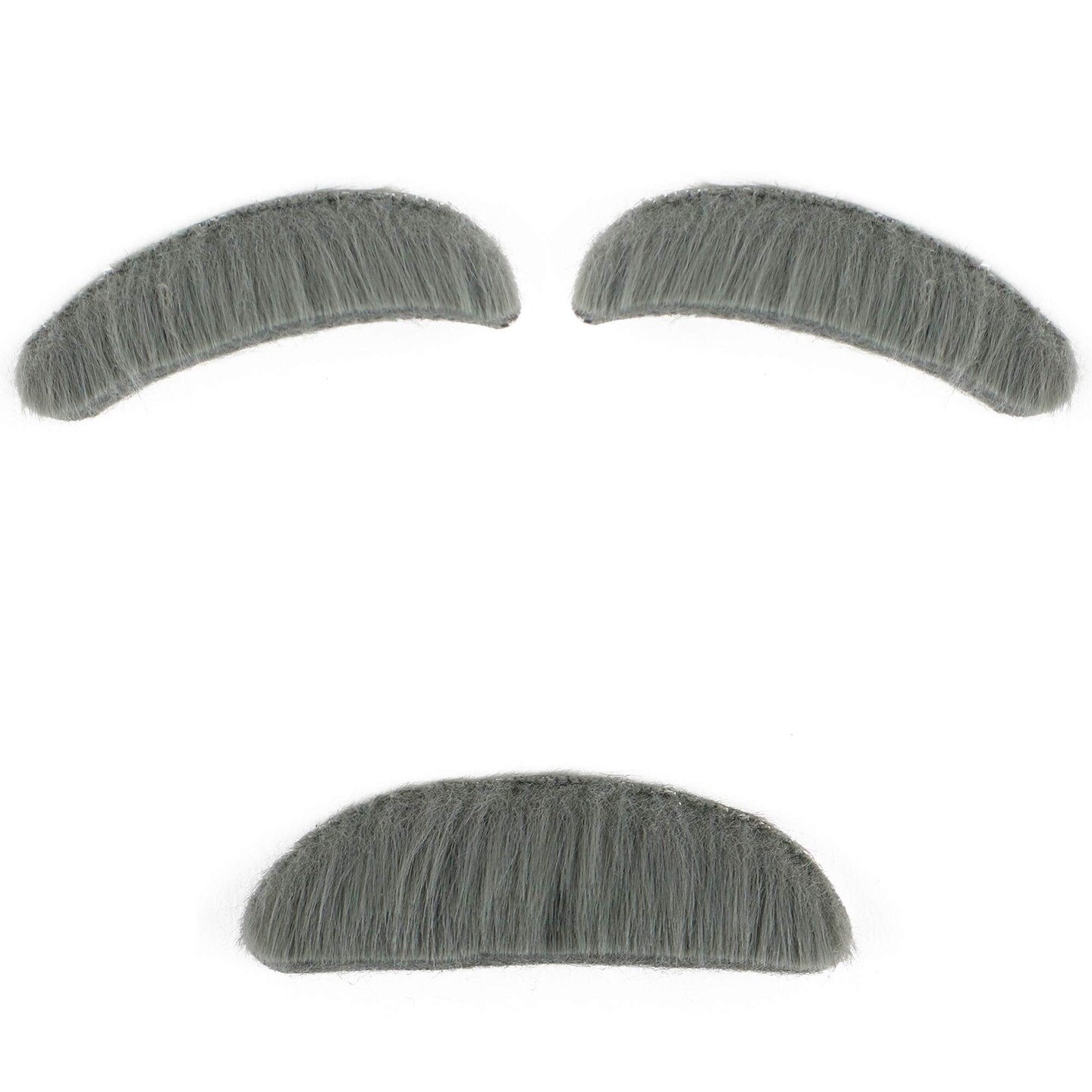 Eyebrow and Mustache Set - Old Man Bushy Stick On Fake Grey Eyebrows ...