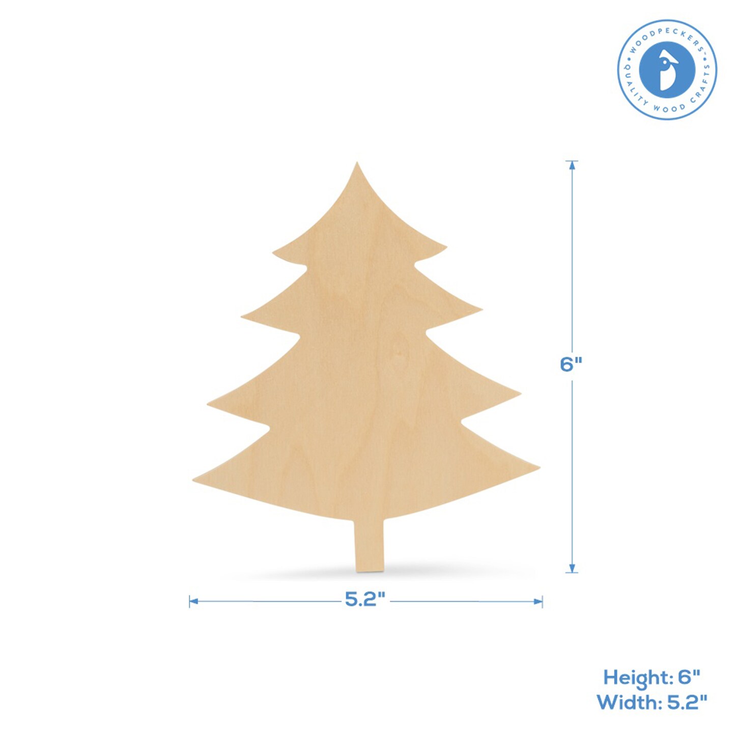 Christmas Tree Wood Cutout Unfinished Multiple Sizes, Crafts & Décor ...