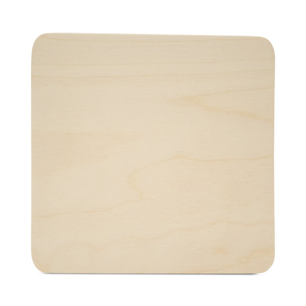 Unfinished Square Plaque, Multiple Sizes, Blank Wood Sign with Round ...