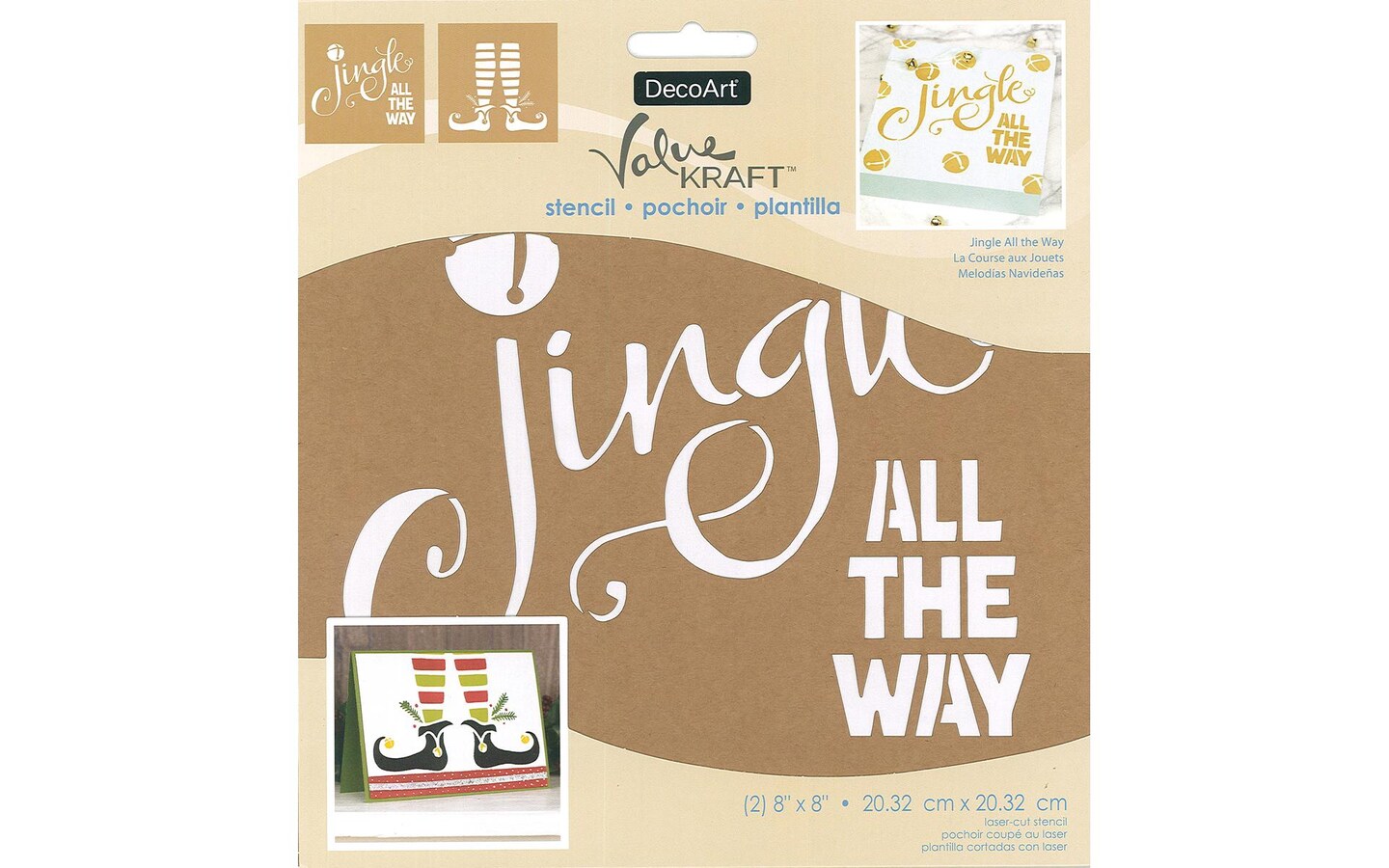 Decoart Value Kraft Stencil 8x8 Christmas Jngl/Way | Michaels
