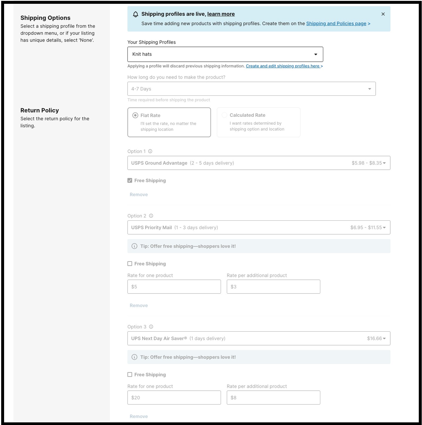 How to Create Shipping Profiles on MakerPlace – Seller Support