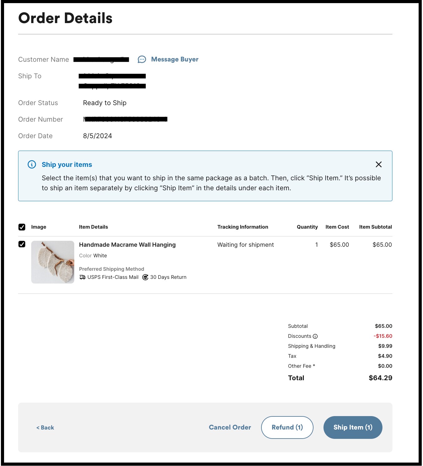 How to Purchase and Print Shipping Labels on MakerPlace - Seller Support