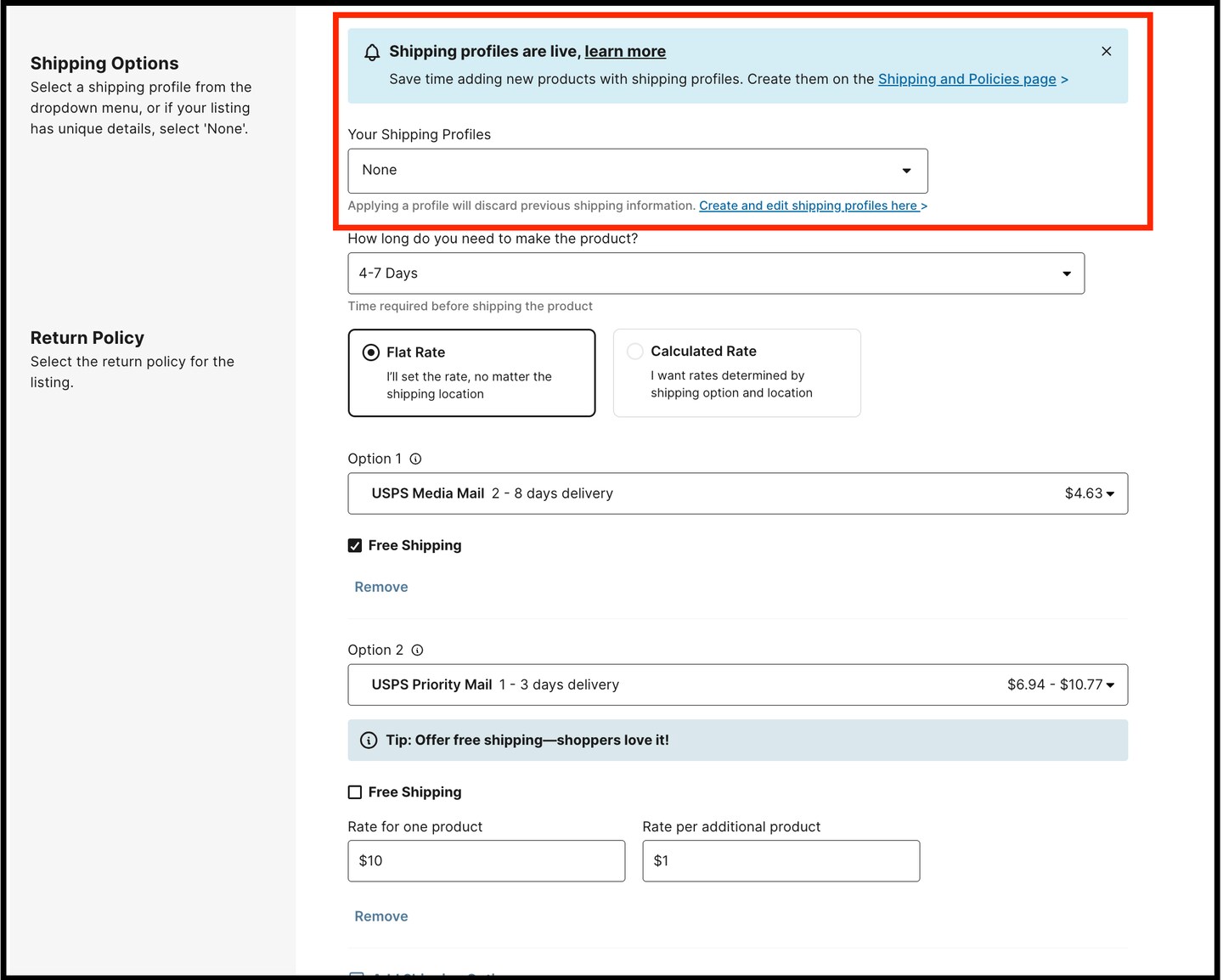 How to Create Shipping Profiles on MakerPlace – Seller Support