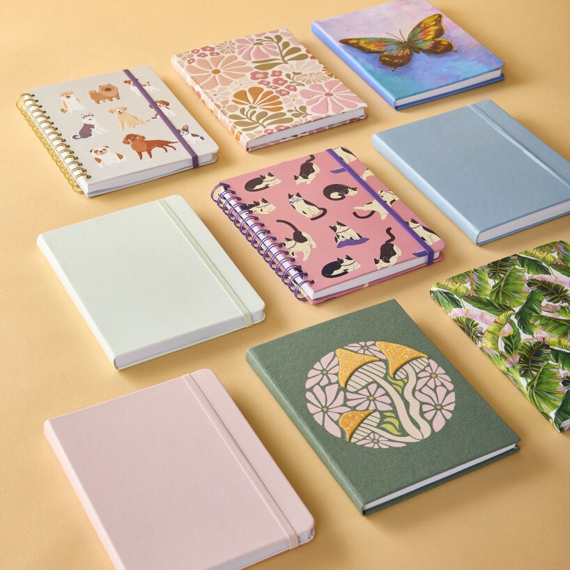 Journals on wood table